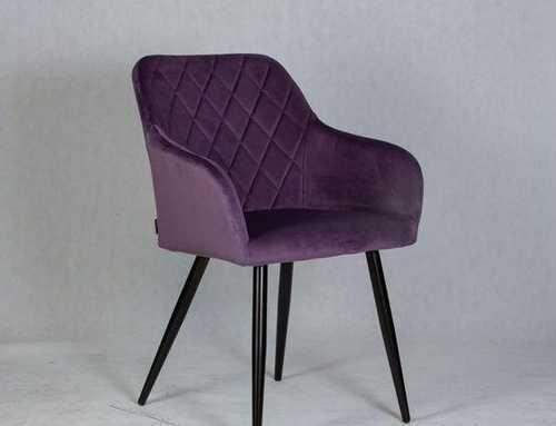 Фиолетовый Cтул кресло со спинкой из велюра Роберт