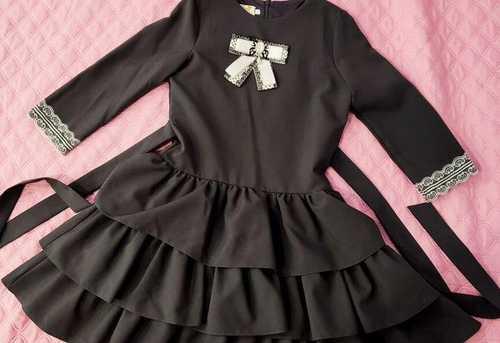 Школьное нарядное платье серого цвета, Юбка140-146
