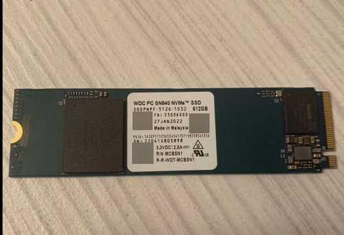 Ssd m2 nvme 512gb WDC PC SN540