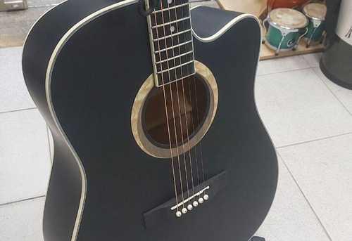 Акустическая гитара черная матовая