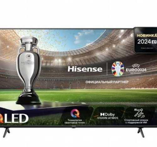 Hisense 55" 55E7NQ черный 4K Ultra HD 60Hz DVB-T DVB-T2 DVB-C DVB-S DVB-S2 USB WiFi SMART TV