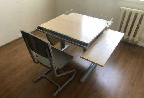 Растущая парта+стул (школьная парта, учебный стол)