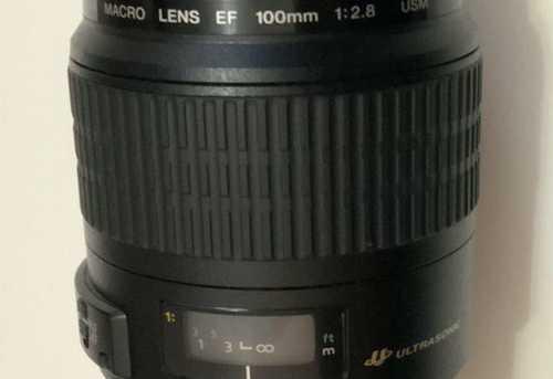 Объектив Canon EF 100mm f/2.8 Macro USM сост новог