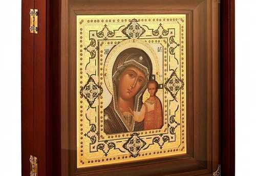 Икона Казанская Богородица в деревянном киоте