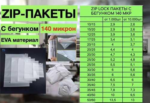 Пакеты зип лок с бегунком (зиплок, ziplock)