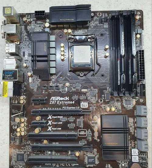 Комплект Asrock z87 extreme4 i5 4670k 8Gb