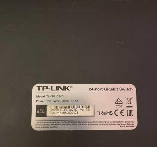 Коммутатор (свитч) TP-Link (TL-SG1024D) v 4.0