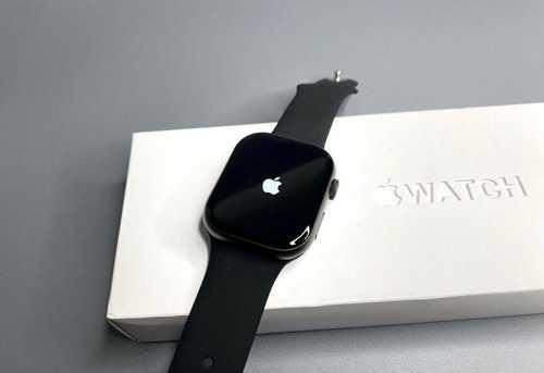 Apple watch 9 с яблоком при включении (чёрные)