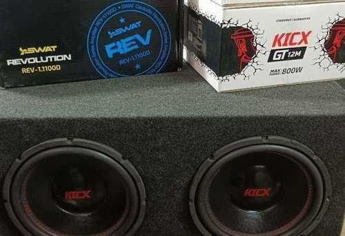 Сабвуфер Kicx GT12M 12*2. + Swat REV 1.1100d