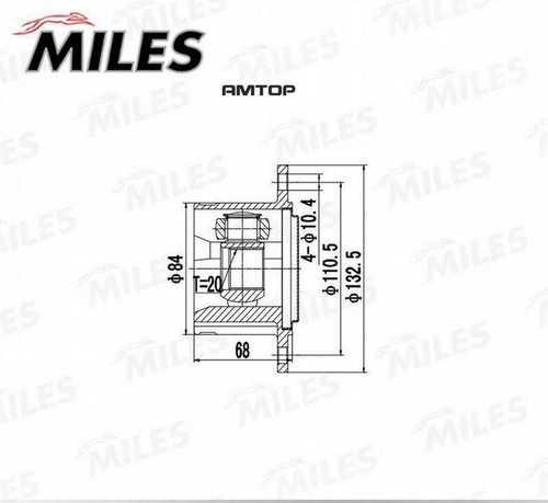 Miles GA10088 шрус внутренний задний toyota cresta