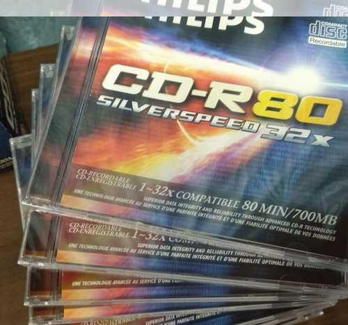 Диски CD-R 80 philips silverspeed 32x