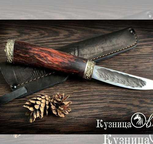 Якутский нож кованый с долом из стали х12мф