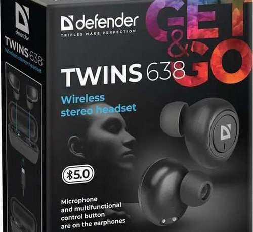 Наушники беспроводные Defender Twins 638