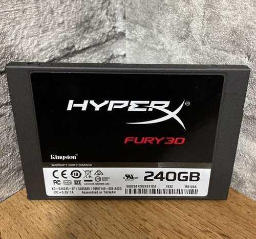 SSD накопитель на 240GB Kingston HyperX fury 3D