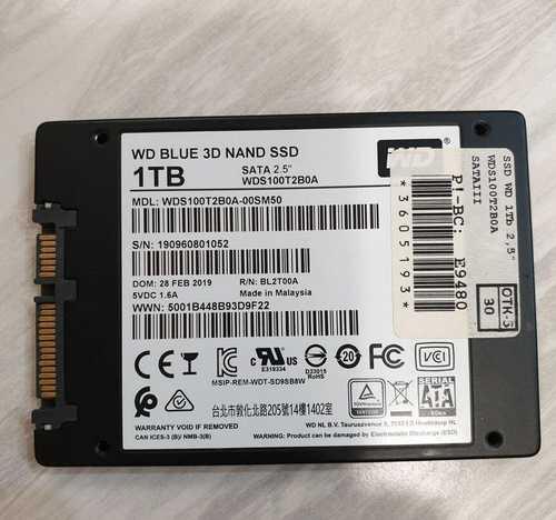 Продам SSD накопитель 1000 гб 2.5" SATA WD Blue WD