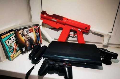 Sony ps3 super slim + 3 диска