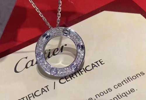 Cartier love колье, паве 0,34 ct