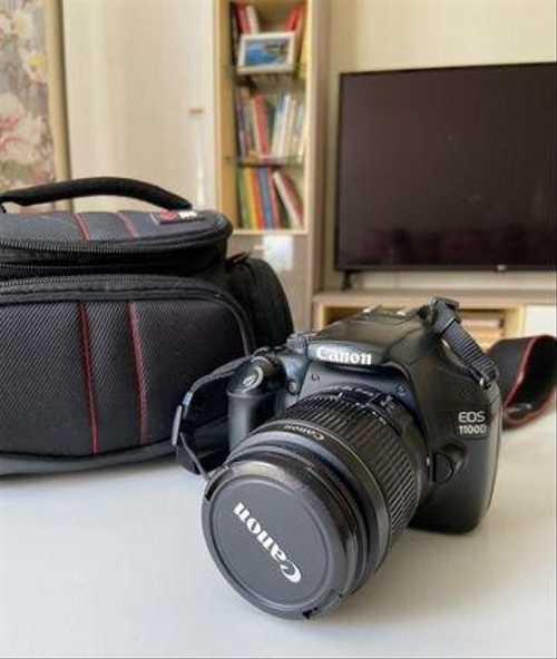 Зеркальный фотоаппарат Canon 1100d с обективом