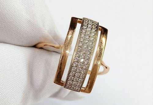Золотое кольцо с фианитами 19,5 размер
