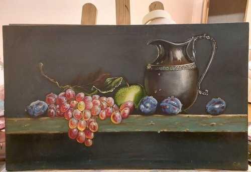 Картина маслом "Натюрморт с фруктами и кувшином"