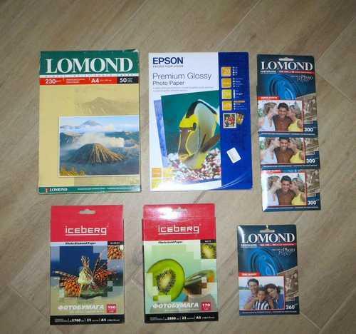 Фотобумага Epson, Lomond, Iceberg А4, А5, А6