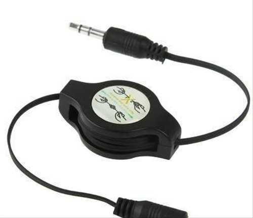 Аудио кабель aux-рулетка Noname 3.5 мм 1.0м (Черны