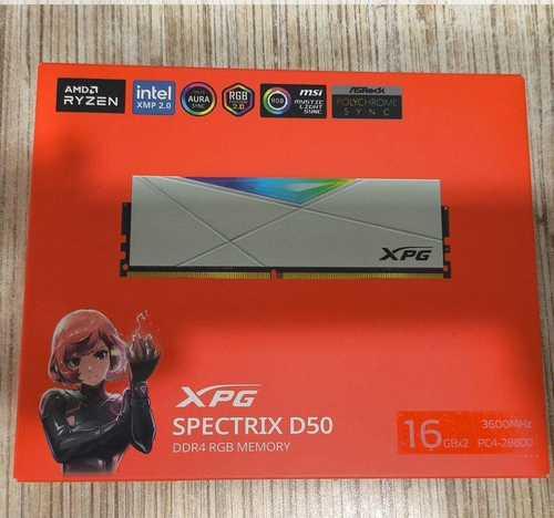 Adata xpg spectrix d50 rgb 3600 white 32gb (16x2)