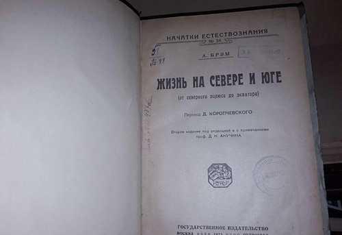 Брэм А. Жизнь на Севере и Юге. 1923 г