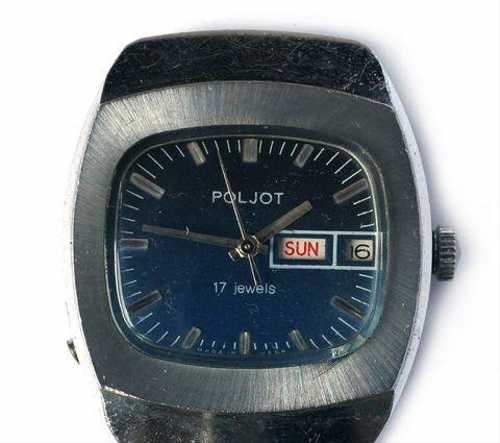 Часы Полет 2628 СССР синий циферблат винтаж 1980е