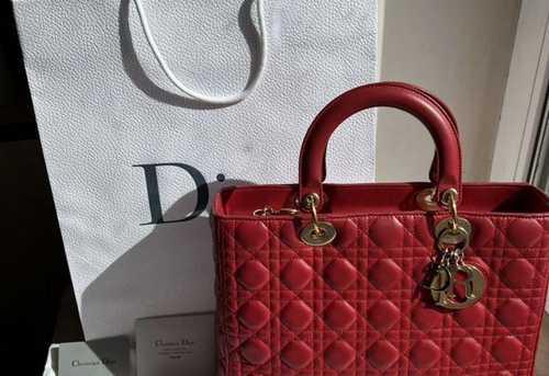 Сумка lady dior красная оригинал