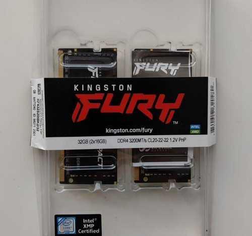 Sodimm ddr4 16gb 3200 Kingston Fury 1 планка