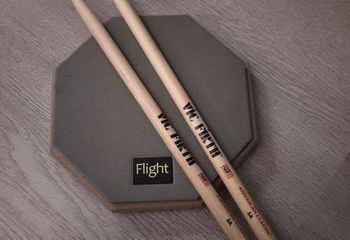 Барабанные палочки vic firth и тренировочный пэд