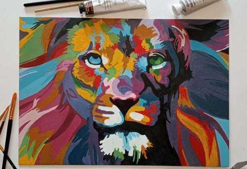 Авторская картина маслом. "Изящный лев"