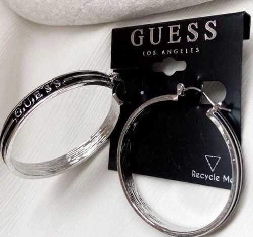 Новые серьги Guess кольца черная эмаль ориг