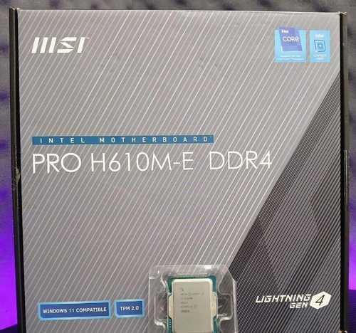 Комплект Intel Core i3 12100f/ MSI PRO H610M-E