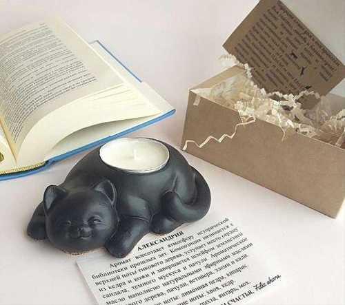 Подсвечник-кот с чайной свечой