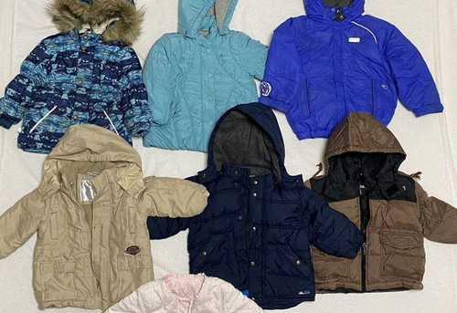 Зимние куртки на мальчиков и девочек 80-92 см