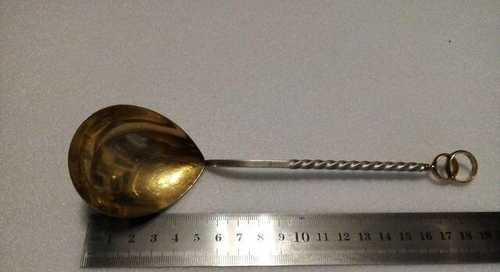 Серебро 916 пробы: ложка салатная, позолота 54 гр