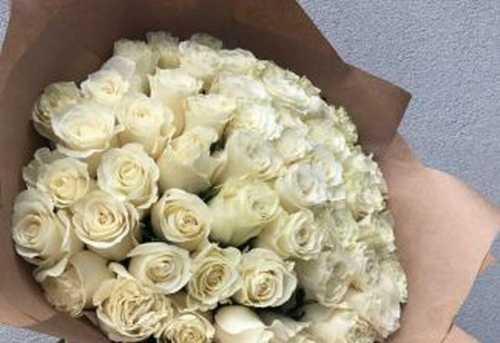 Роза из 53 белых роз Красноярск