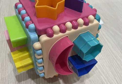 Развивающие игрушки сортер и куб мягкий