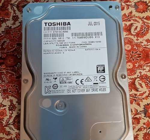 Жесткий диск toshiba 500 gb