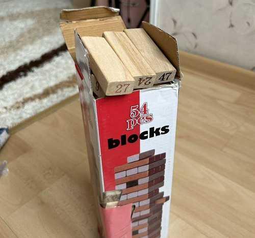 Настольная игра Дженга Jenga деревянные бруски