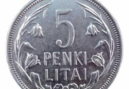 Монета. Литва. 5 литов 1925 год