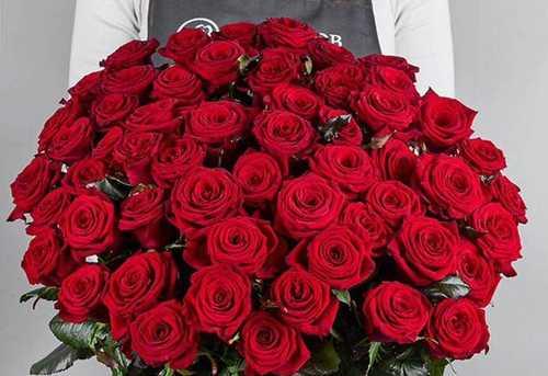 Букет из 101 розы сорт Red Naomi 60 см