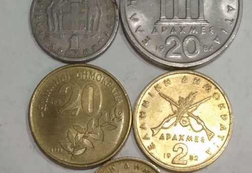 Монеты Греции 5 шт