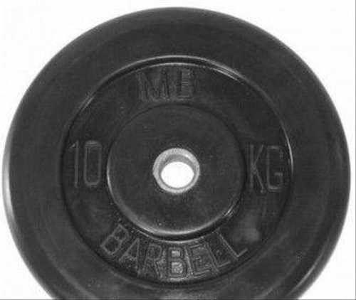 Диск обрезиненный Barbell 10 кг (втулка)