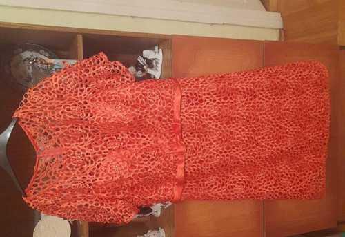 Вечернее платье 58 60размера,коралловый цвет,новое