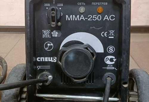 Сварочный аппарат Спец мма 250 ас