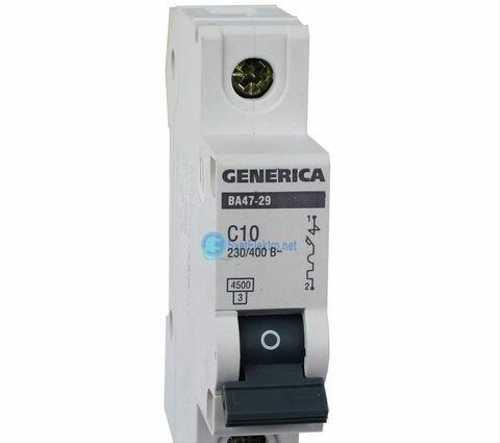 Автоматический выключатель Generica 1P (C10)