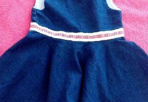 Джинсовое и вельветовое платье 80-86 для девочки